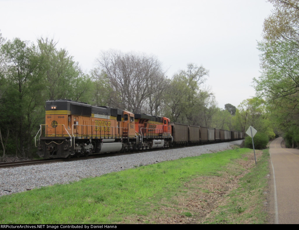DPU's shove loaded coal train east